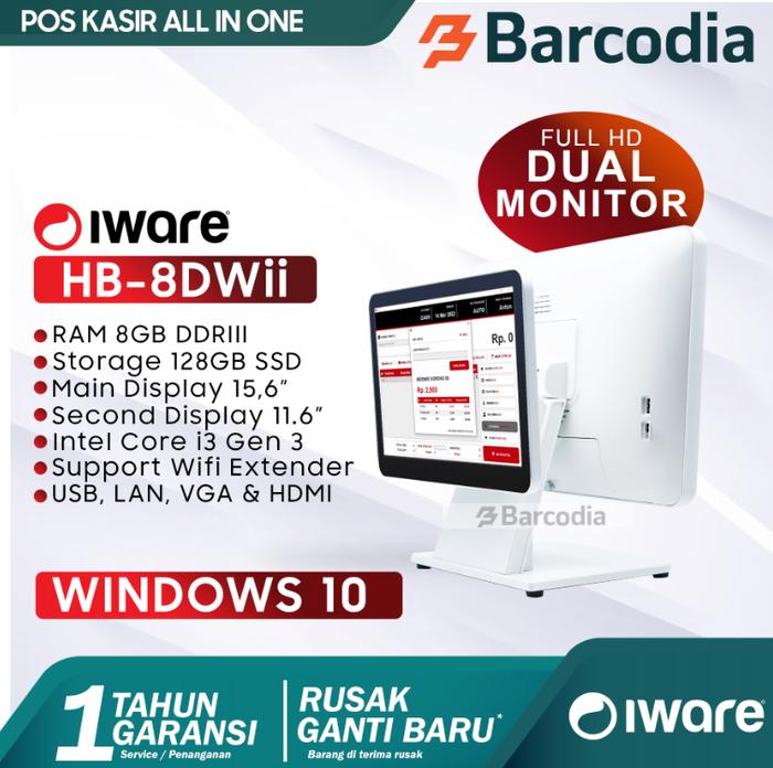 Promo Mesin kasir PC POS All in One Dual Monitor i5 Touchscreen Iware HB-8DW Cicil 0% 3x - Kota ...