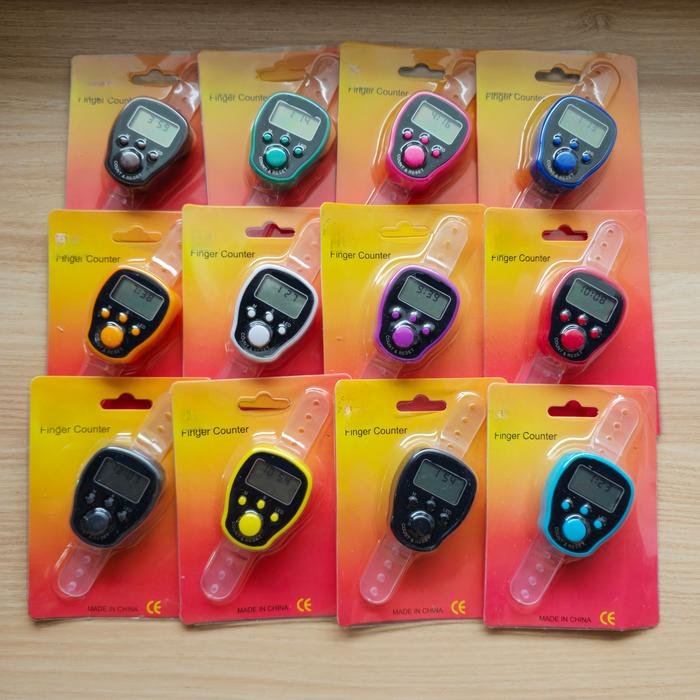 Jual Tasbih Digital LED + JAM / Finger Counter LED + JAM - Random ...