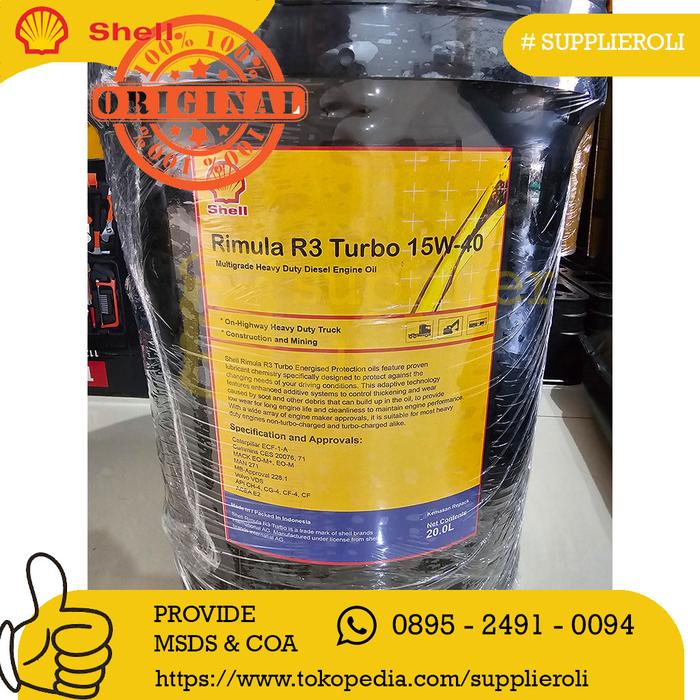 Jual Shell Rimula R3 Turbo 15W-40 - Heavy Duty Diesel Engine Oils ...