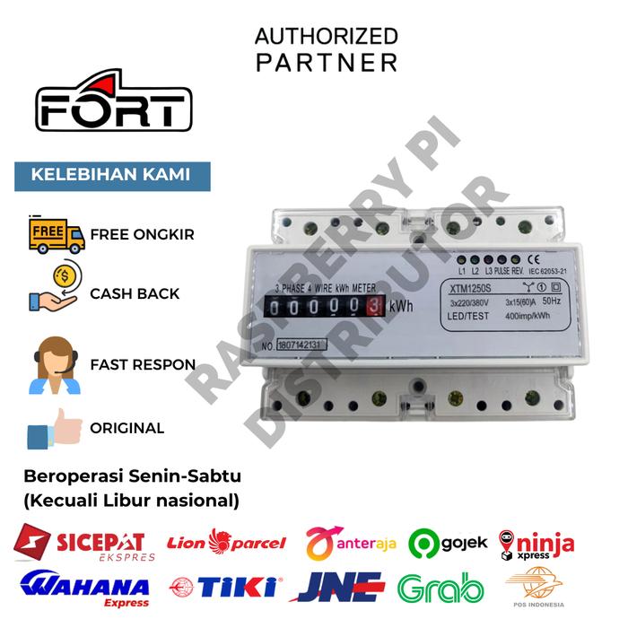 Jual kwh meter analog 3 Phase 4 W / 50 Hz Fort XTM1250S - 5 (30)A - Jakarta Barat - Raspberry Pi ...