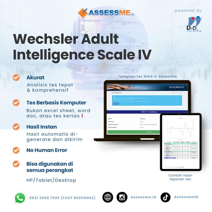 Jual Tes IQ WAIS IV Online (Wechsler Adult Intelligence Scale ...