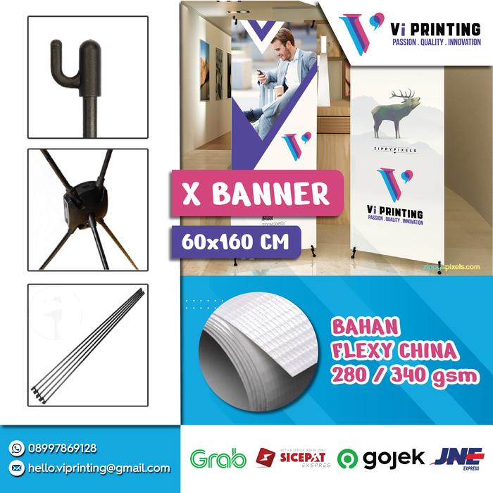 Jual X BANNER MURAH 60x160 BAHAN FLEXY / ALBATROS LAMINASI DOFF / GLOSS ...