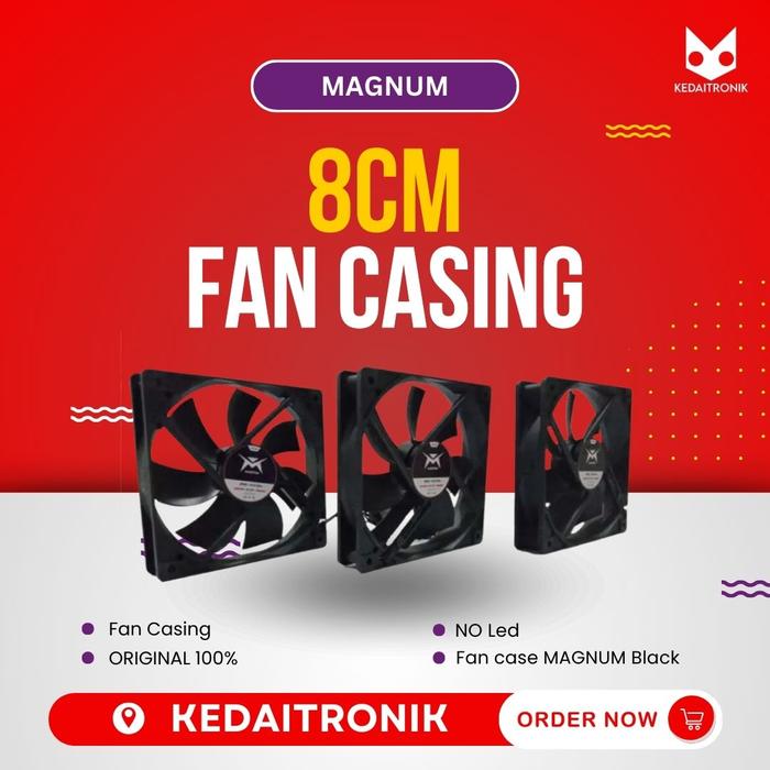 Jual Fan Casing PC 8cm MAGNUM no LED Black Hitam Polos 8 cm Kipas ...