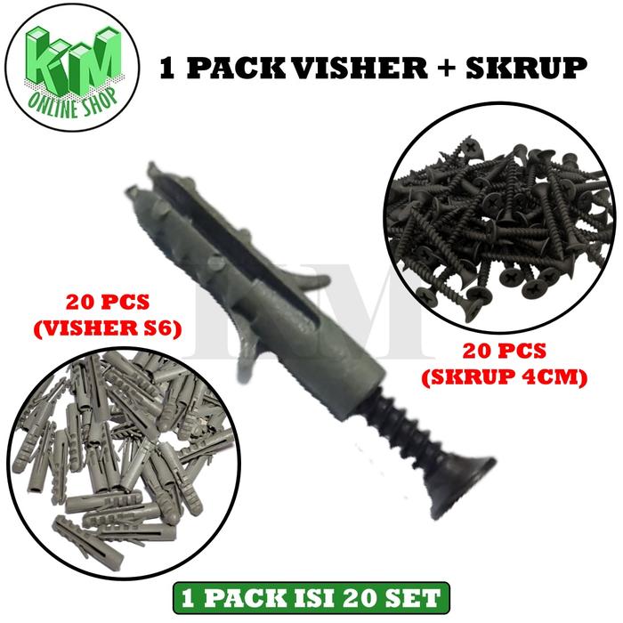 Promo Skrup Sekrup Set Spiser S6 4CM Screw Drywall Hitam Sekrup Gypsum ...
