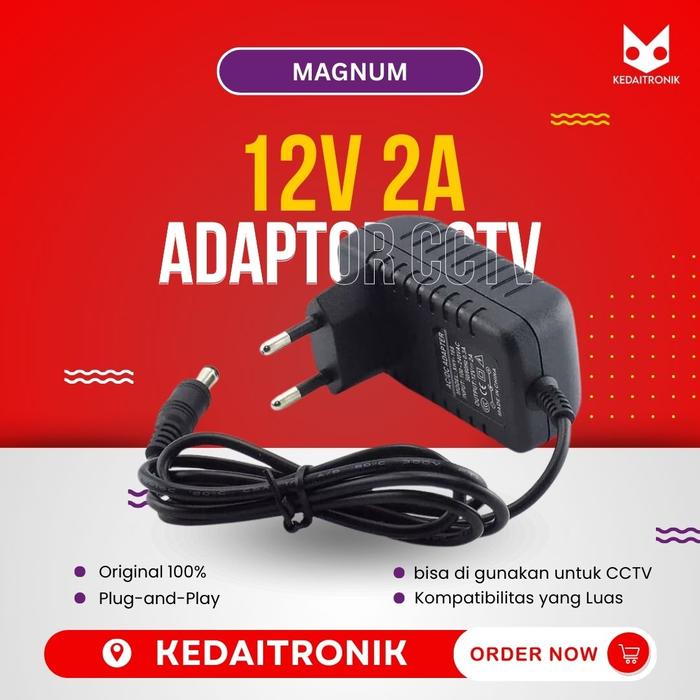 Jual Adaptor CCTV 12V 2A Power Supply Camera LED 12 Volt 2 Ampere MAGNUM - Kota Surabaya ...