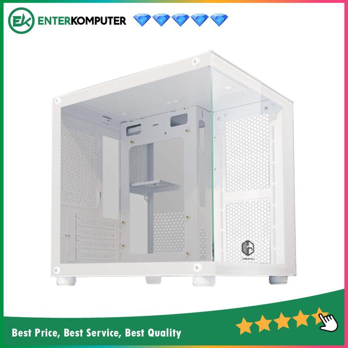Jual Casing CUBE GAMING SHAFEL Lite S WHITE - mATX Gaming Case - All White Inside - Front & Left ...