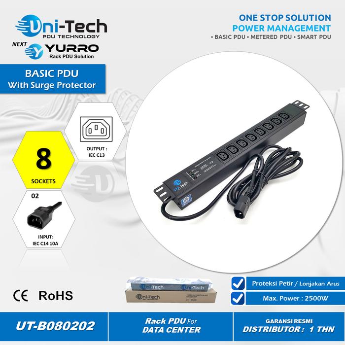 Jual PDU 8 Holes C13 Style with 3LSP, Input C14 10A - Kota Bekasi ...