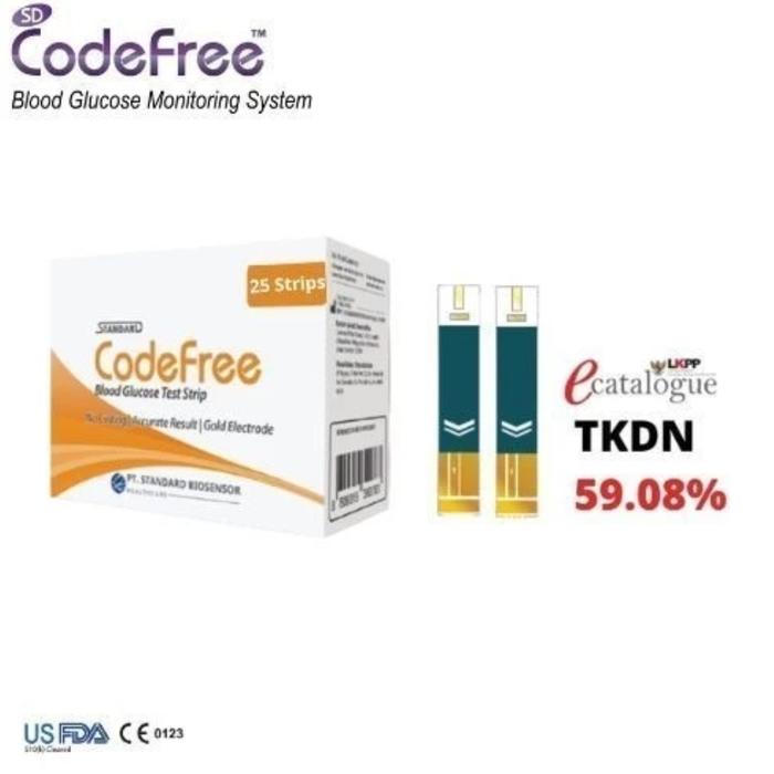 Jual SD BIOSENSOR CODEFREE BLOOD GLUCOSE TEST STRIP GULA DARAH CODEFREE ...