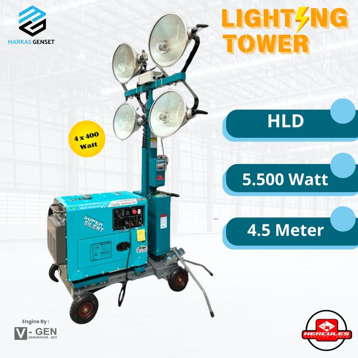 Jual Genset Tower Light - Lampu Proyek HLD 4X1000 Type LT1000M - Kota ...