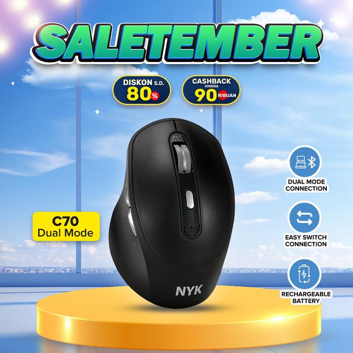 Promo Mouse NYK C70 Silent Click Dual Mode Bluetooth Wireless Rechargeable - Jakarta Pusat - NYK ...