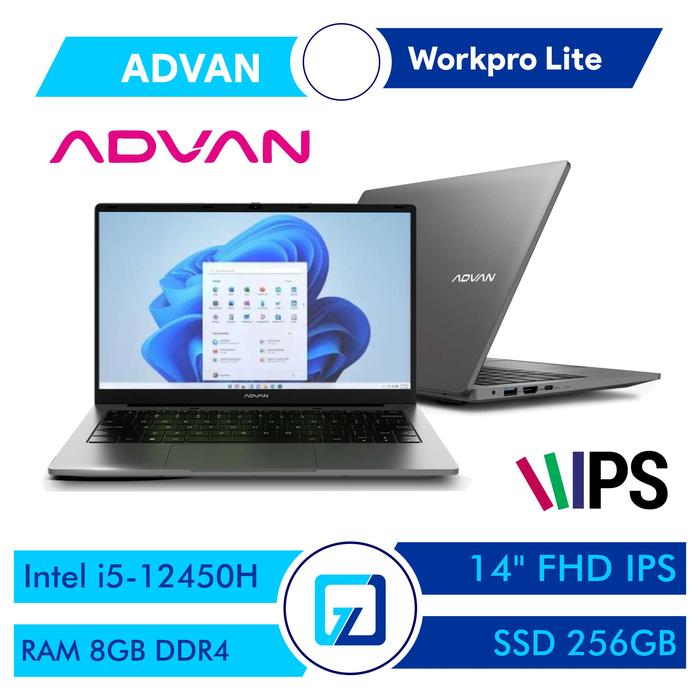 Jual Advan Workpro Lite Core i5 12450H 14” IPS FHD 8GB 256GB Windows 11 ...