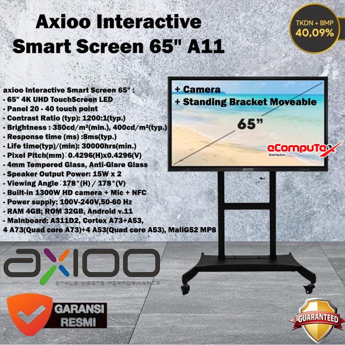 Jual AXIOO INTERACTIVE SMART SCREEN 65" SMART BOARD GEN 2+STANDING ...