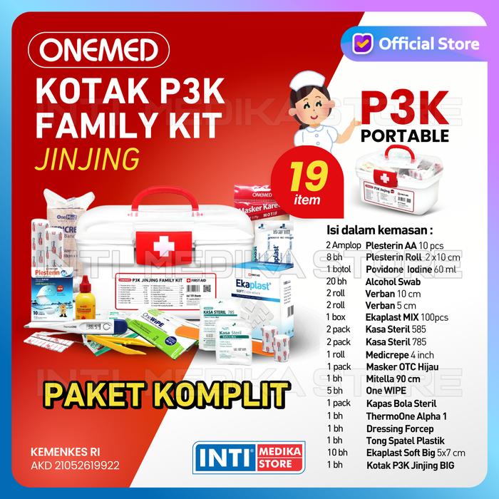 Jual ONEMED - Kotak P3K Set Jinjing Lengkap Isi 15 19 Item | Perawatan ...