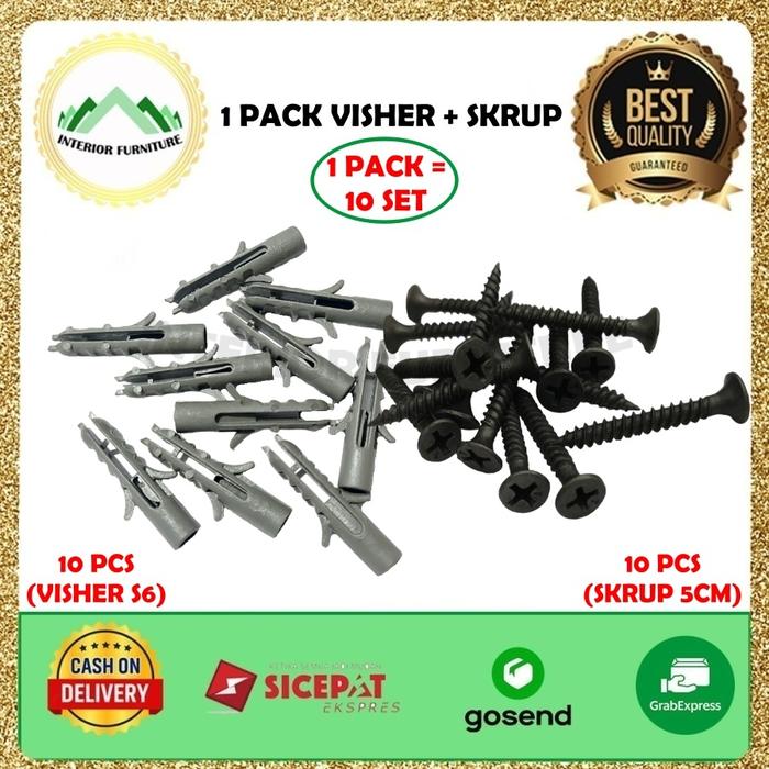 Jual Skrup Spiser Set Sekrup Screw Drywall Spiser 5cm Gypsum Hitam dan Piser S6 - Jakarta Barat ...