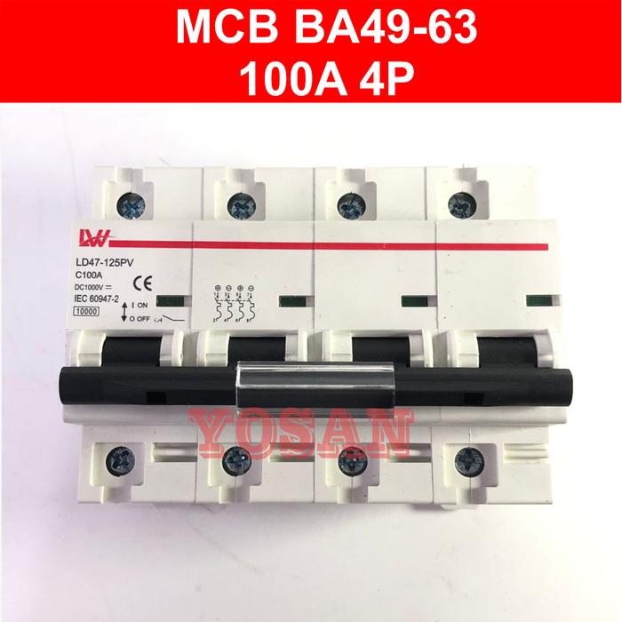 Jual CIRCUIT BREAKER MCB DC 4P 100A BA49-63 ( LD47-125A PV) - Jakarta ...