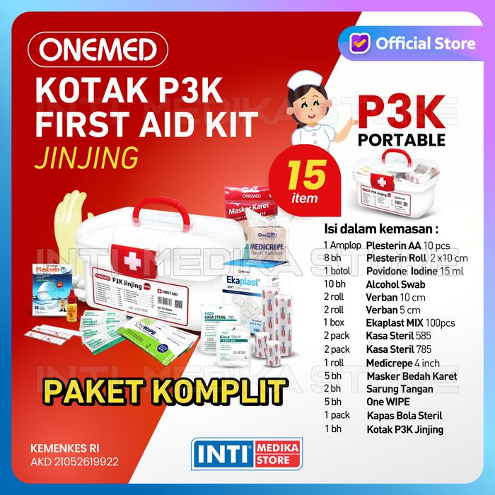 Jual ONEMED - Kotak P3K Set Jinjing Lengkap Isi 15 19 Item | Perawatan ...