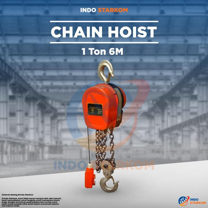 Jual Electric Chain Hoist 1 Ton 6Meter Chain Block Elektrik 1 Ton 6M ...