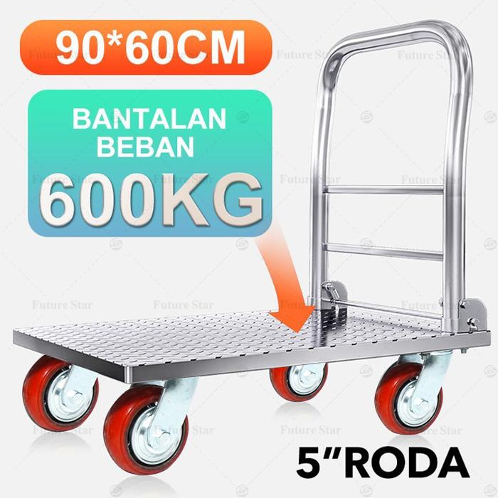Jual Troli Baja Lipat Barang Hand Truck Flatbed Dolly Trolley Besi ...