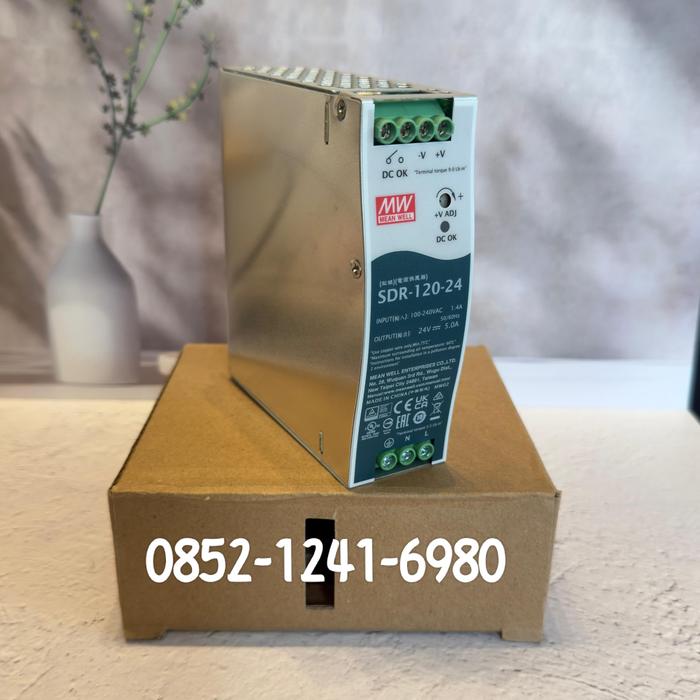 Jual MEANWELL SDR-120-12 SDR-120-24 DIN RAIL MEAN WELL POWER SUPPLY ...