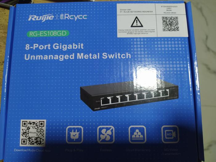 Jual RUijie Reyee RG-ES108GD Switch Hub 8 Port GIGABIT 10/100/1000Mbps ...