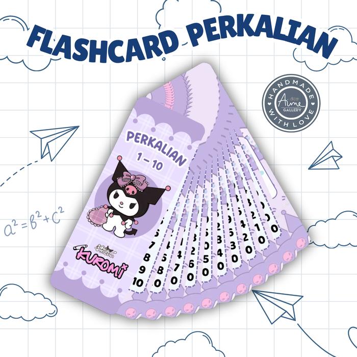 Jual FLASHCARD PERKALIAN MOTIF SANRIO, FLASHCARD PERKALIAN KUROMI ...