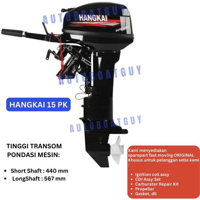Jual Motor / Mesin Tempel HANGKAI 15 / 18 PK (Outboard Motor 2 Tak) - 18 HP, Kaki PANJANG - Kota ...
