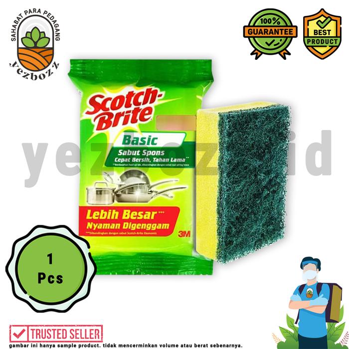 Jual 3M Scotch Brite Sabut Spons Cuci Piring Basic 1 Pcs - Jakarta ...