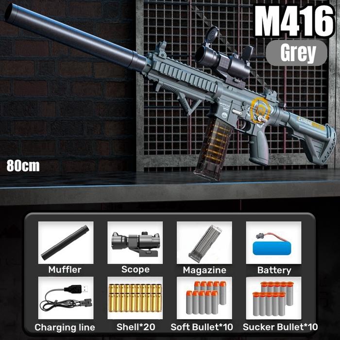 Promo senjata lempar peluru lunak m416 otomatis mainan senapan m416 tembakan laki-laki eva soft ...