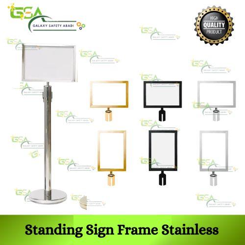 Promo Standing Sign Frame Stainless Tiang Antrian Frame Papan Tiang ...