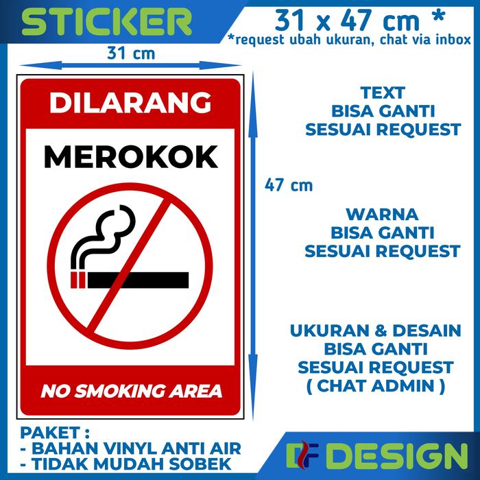 Jual STICKER RAMBU PERINGATAN DILARANG MEROKOK NO SMOKING AREA - Kota ...