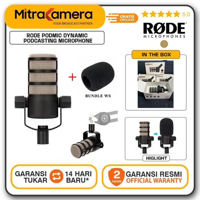 Jual Rode PodMic Dynamic Podcasting Mic - +WS Black - Kota Yogyakarta ...