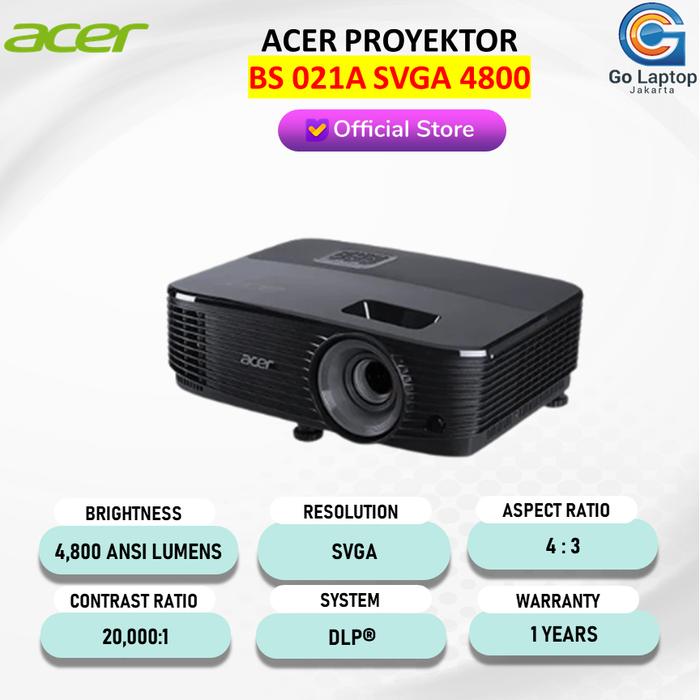 Promo Projector ACER BS-021A SVGA 4800 Ansi Lumens - BS021A Cicil 0% 3x ...