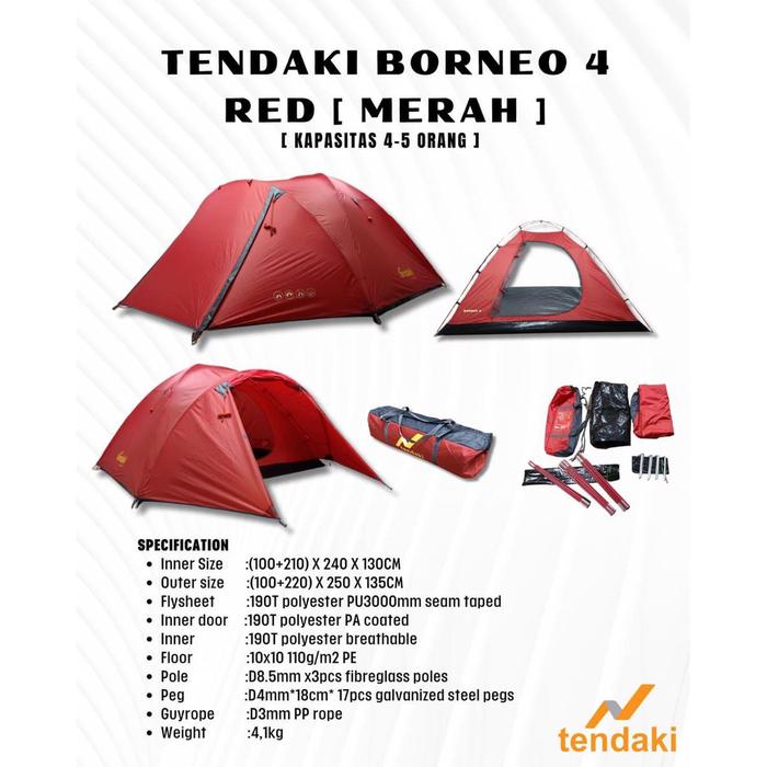 Promo TENDAKI Manano 4.1 - Malano 4.1H Tenda Camping Family Kapasitas 4 ...