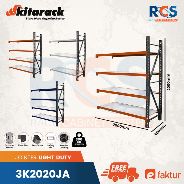 Jual Rak Gudang Besi 300kg Panjang 2M Rack Gudang Tinggi 2 Meter 4 ...