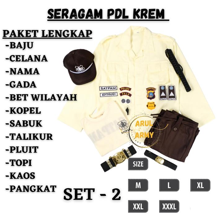 Jual BAJU SERAGAM SETELAN PDL PDH SATPAM SECURITY KREM CREAM TERBARU ...