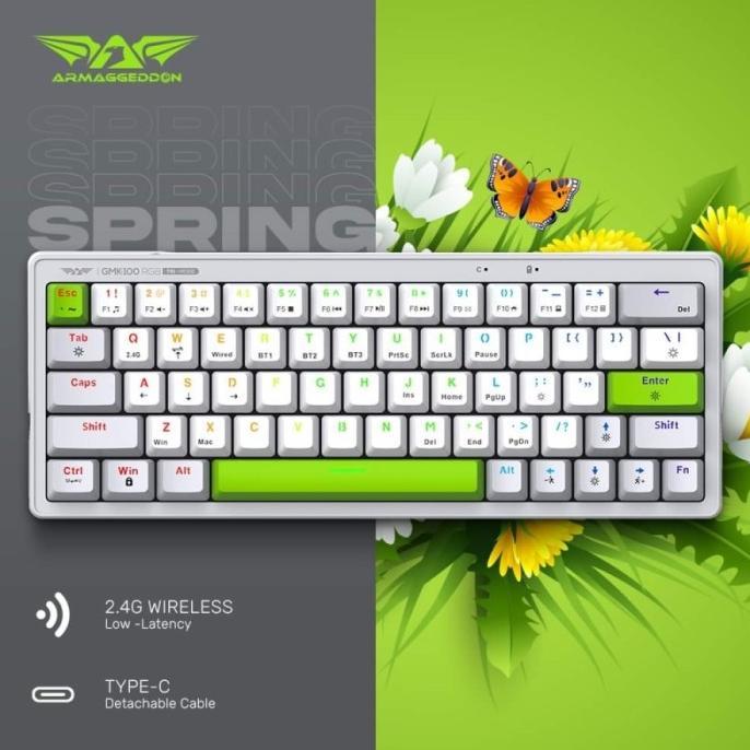 Jual Armaggeddon GMK100 / GMK-100 Mechanical Keyboard Triple Mode ...