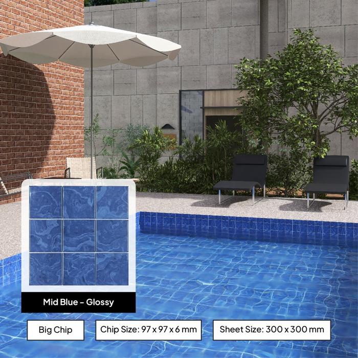 Jual Pool Mozaic Tile / Keramik Kolam Renang 30x30 / Mosaik Mozaik Biru ...