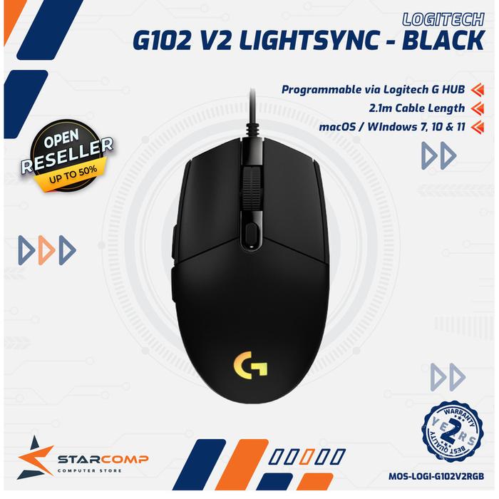 Jual Mouse Logitech G102 RGB v2 Lightsync Black/White G 102 - Hitam - Kab. Banyumas - Starcomp ...