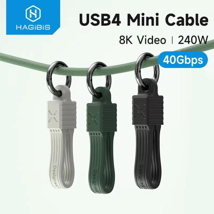 Jual Hagibis USB 4 Cable Portable Keychain Short USB C to Type C Cable ...