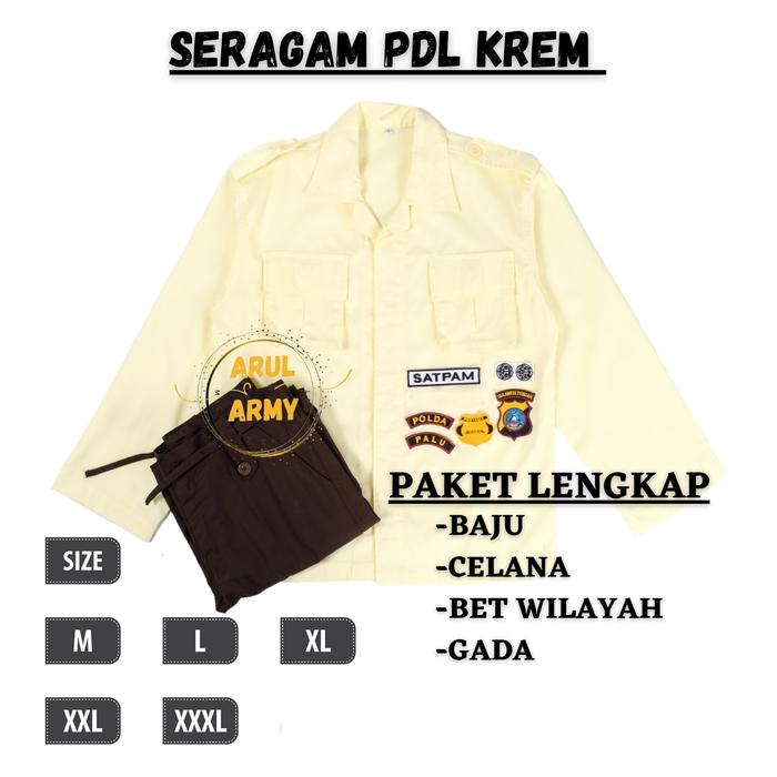 Jual BAJU SERAGAM SETELAN PDL PDH SATPAM SECURITY KREM CREAM TERBARU 2025 SERAGAM SATPAM KAOS ...