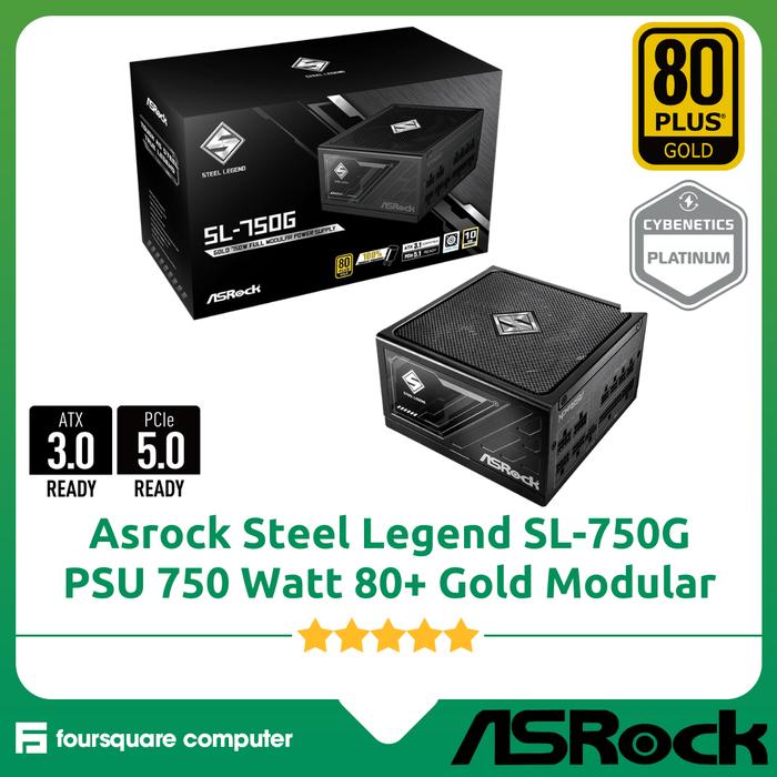 Jual Asrock Steel Legend SL-750G - PSU 750w 80 Plus Gold Full Modular ATX 3.1 PCIe 5.1 Ready ...