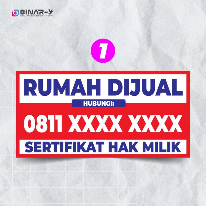 Jual Banner Spanduk Rumah/Ruko/ Bangunan Bisa Edit Tulisan 1 Hari Jadi ...