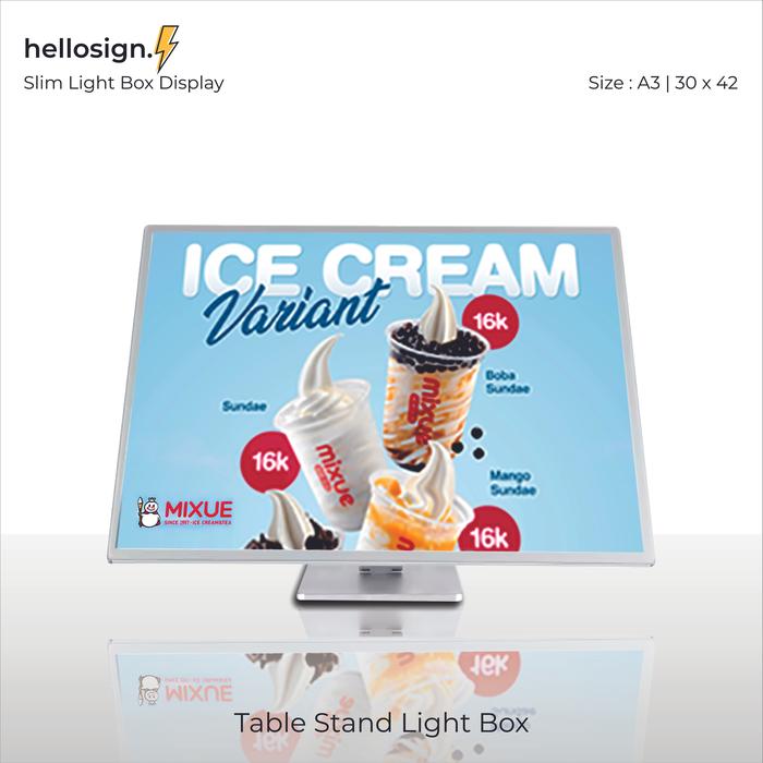 Jual Table Stand Light Box | LED Menu Meja | Daftar Menu LED | Slim ...
