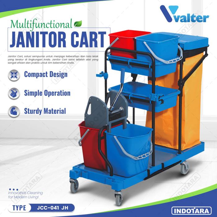 Promo Valter Gerobak Alat Kebersihan Trolley Janitor Serbaguna - JCC ...