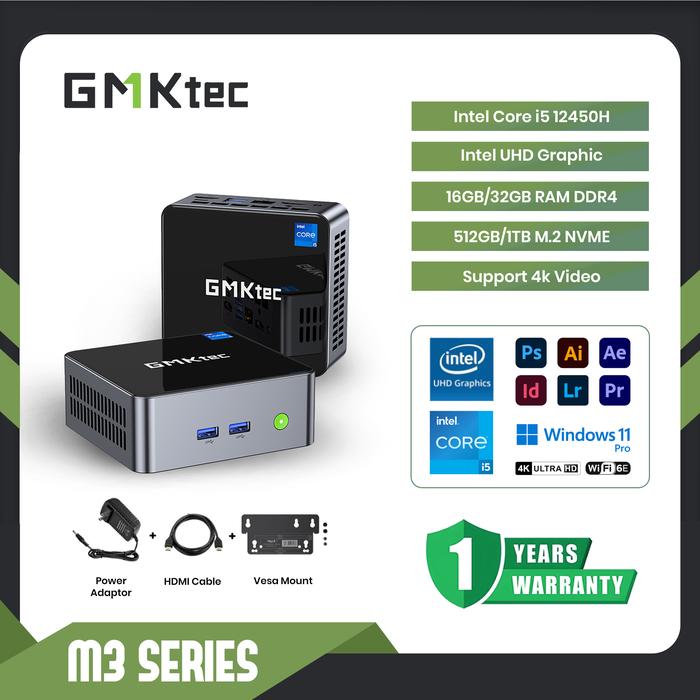 Promo Mini PC Intel Core i5 12450H GMKTEC M3 16GB RAM DDR4 512 SSD NVME ...