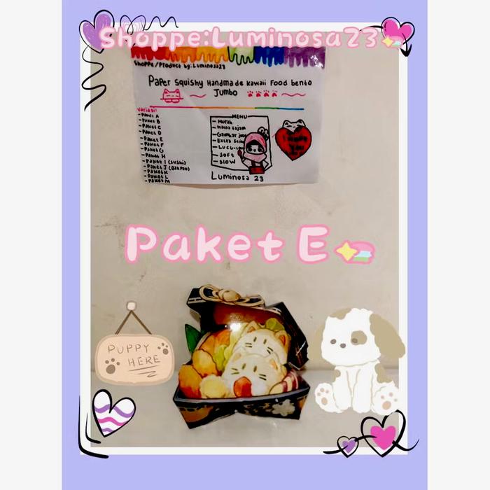 Jual Paper squishy handmade kawaii FOOD BENTO JUMBO!!!!! - Paket E ...