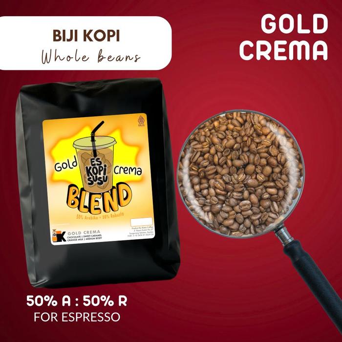 Jual Kopi Gold Crema Espresso Blend 1kg untuk kopi susu - Bean, 200g ...