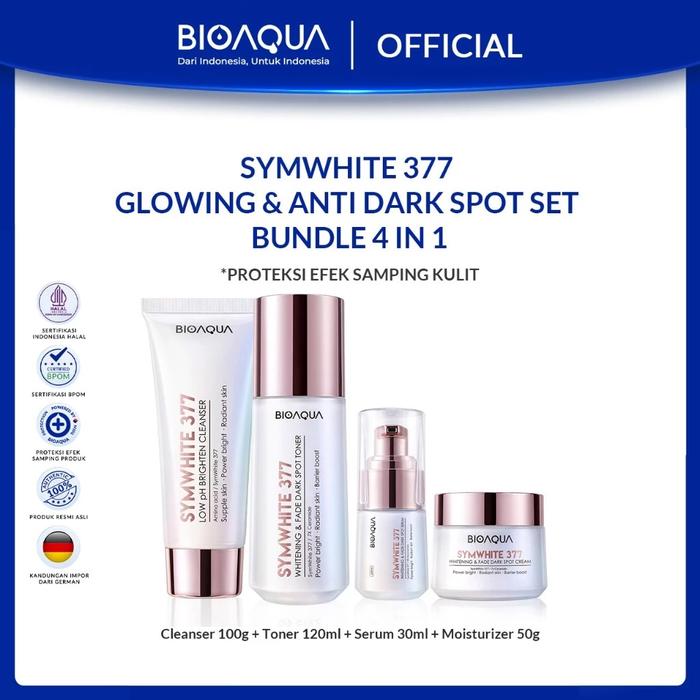 Jual BIOAQUA SymWhite 377 Whitening & Fade Dark Spot Paket Skincare Set - Clnsr+Tnr+Srm - Kab ...