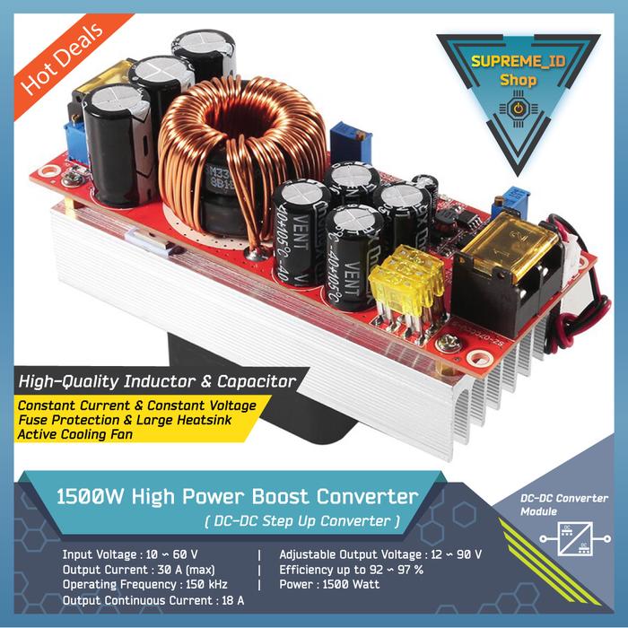 Jual High Power DC-DC Step Up Boost Converter | 1200W 20A - 1800W 40A ...