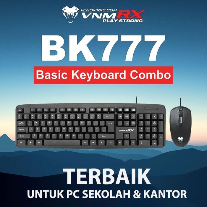 Jual KEYBOARD + MOUSE VENOMRX COMBO BASIC USB BK700 / BK777 / KIHON ...